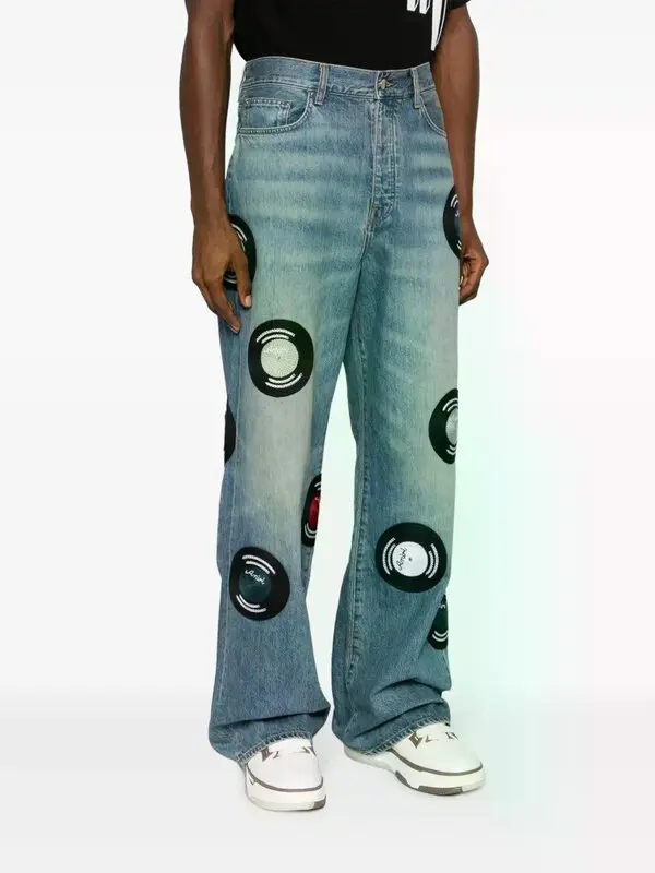 Amiri Wide-leg Jeans With Patch Detail