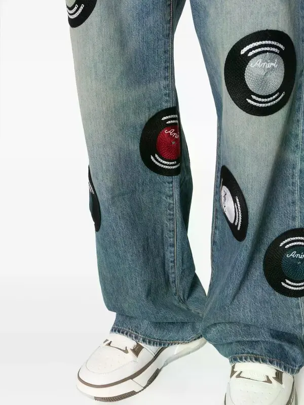 Amiri Wide-leg Jeans With Patch Detail
