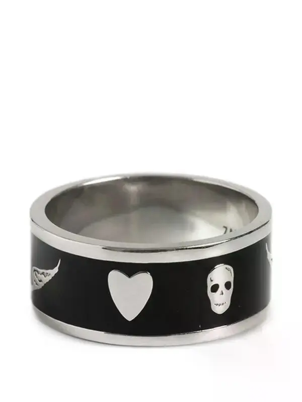 Zadig&Voltaire Skull Motif Heart Print Ring