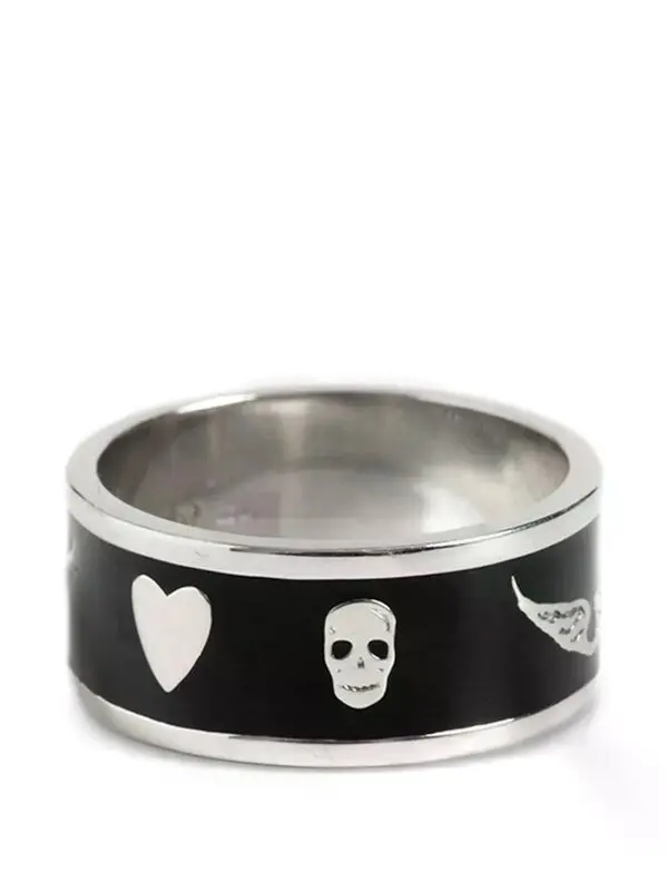 Zadig&Voltaire Skull Motif Heart Print Ring