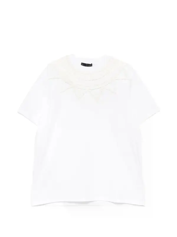 RAXXY Quilted Detail T-shirt - Neutrals