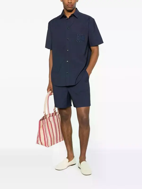 Loewe Anagram-embroidered Short-sleeve Shirt