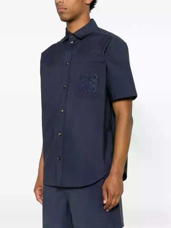 Loewe Anagram-embroidered Short-sleeve Shirt