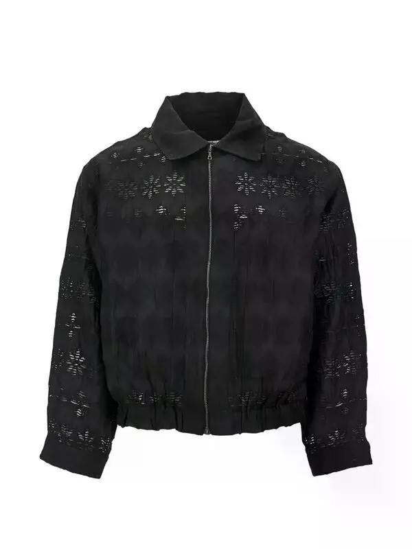 CMMN SWDN Lace-patterned Zip-up Jacket