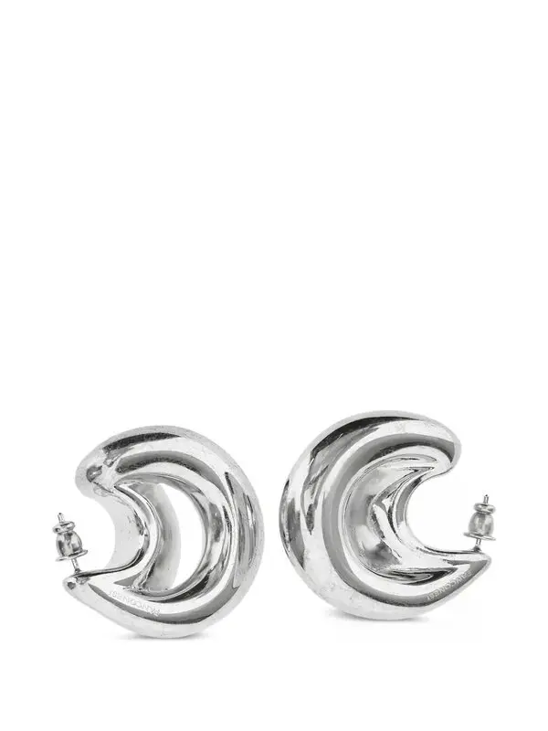 PANCONESI Polished Crescent Earrings - Silver