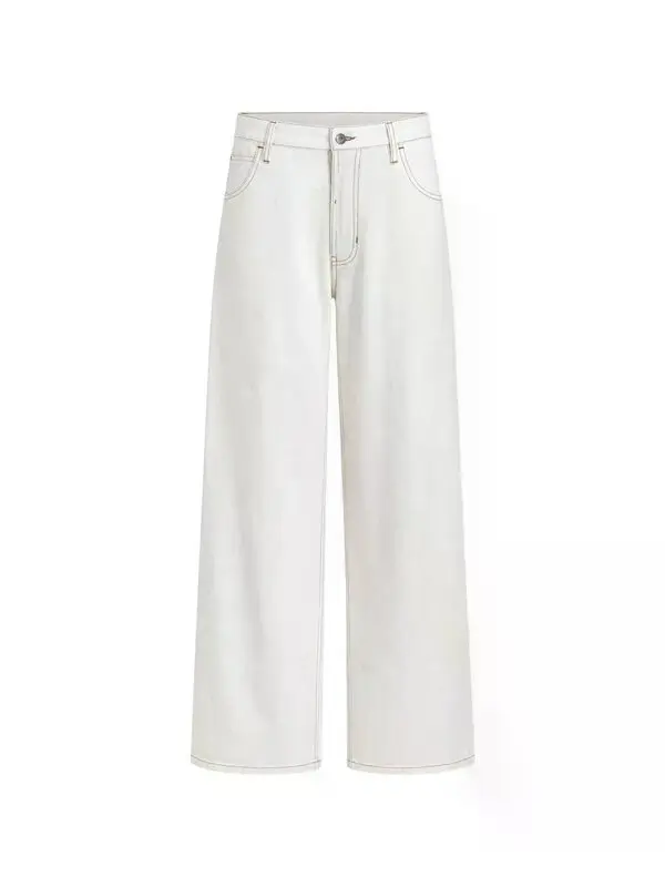 STORY MFG. Patchwork Jeans With Check Pattern