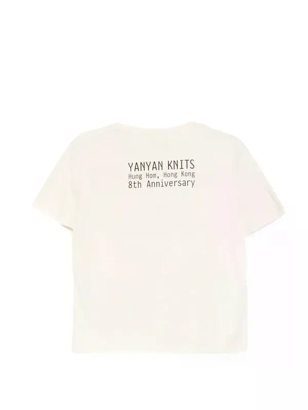 YANYAN Floral Appliqué Crew Neck T-shirt