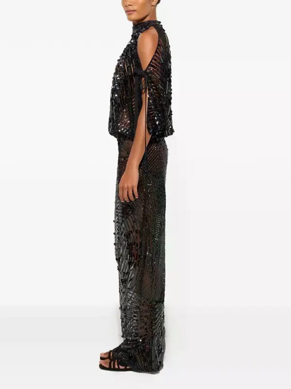 Emilio Pucci Embroidered Sequin Maxi Dress