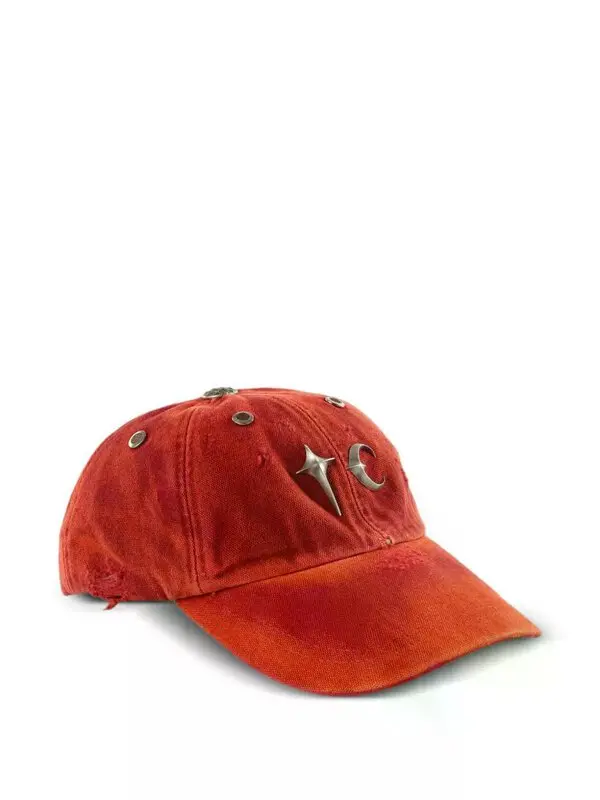 THUG CLUB Studded Distressed Cap - Red