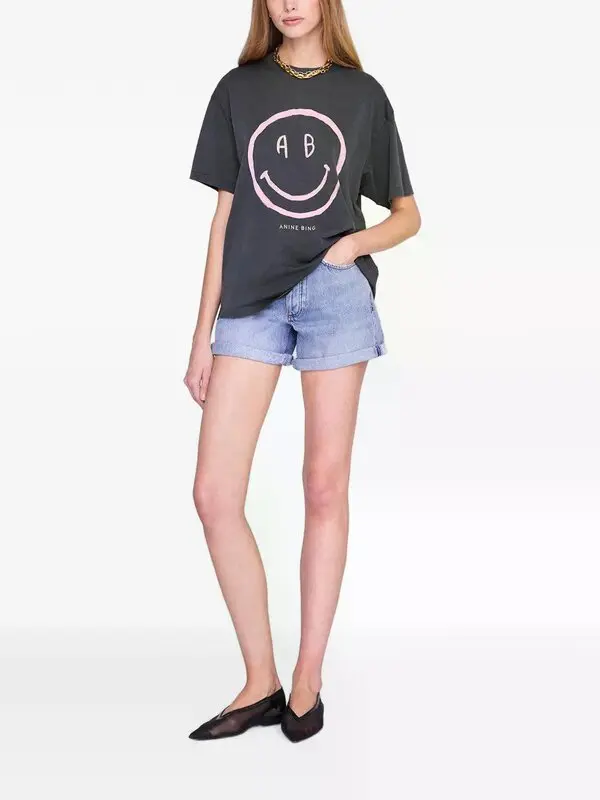 ANINE BING Cade Smiley T-shirt - Grey