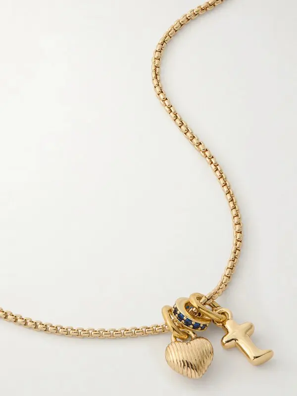 ROXANNE ASSOULIN The Itsy Bitsy Initial Tone Sapphire Necklace