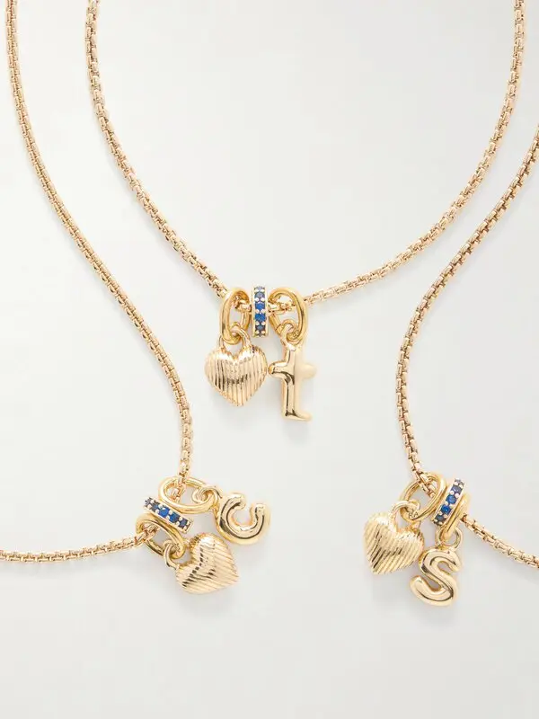 ROXANNE ASSOULIN The Itsy Bitsy Initial Tone Sapphire Necklace