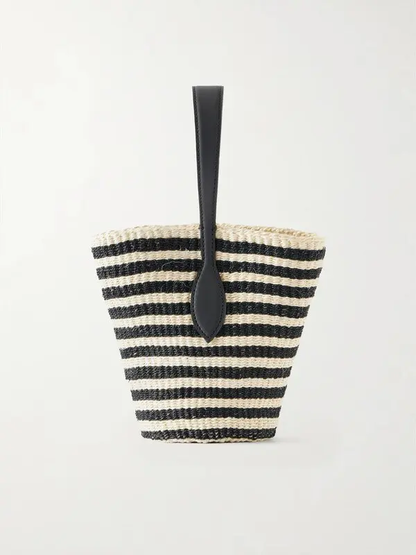 LIFFNER Sprout Striped Sisal Bucket Bag - Neutrals
