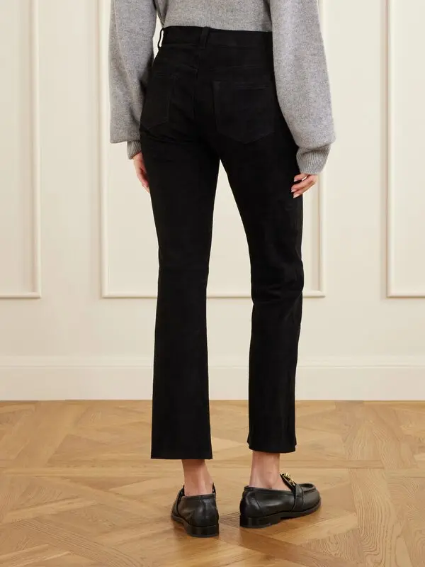 Stouls Dean Flared Suede Trousers - Black