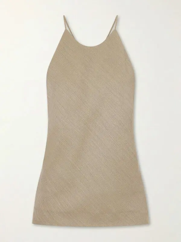 Calvin Klein Erin Wool-blend Twill Tank - Neutrals