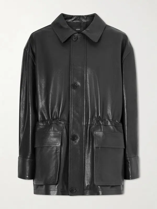 ARMA Maeve Paneled Leather Jacket - Black