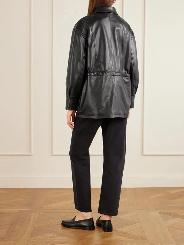 ARMA Maeve Paneled Leather Jacket - Black