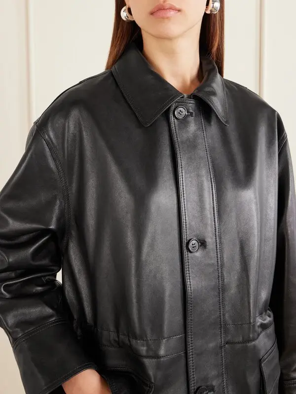 ARMA Maeve Paneled Leather Jacket - Black