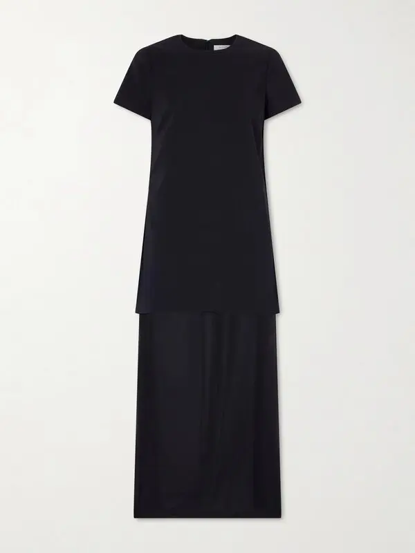 LA LIGNE Crepe And Chiffon Maxi Dress - Black