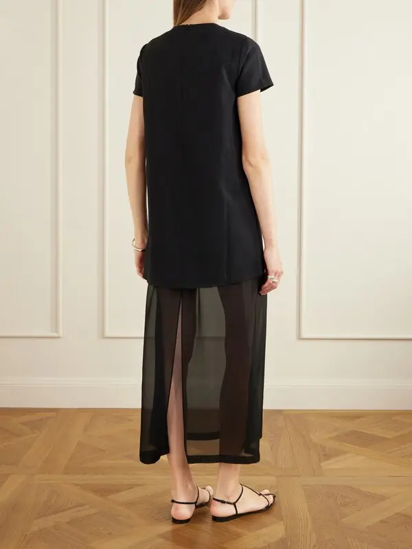 LA LIGNE Crepe And Chiffon Maxi Dress