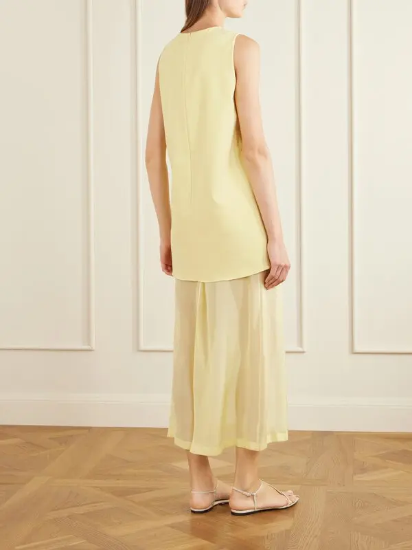 LA LIGNE Crepe And Chiffon Maxi Dress