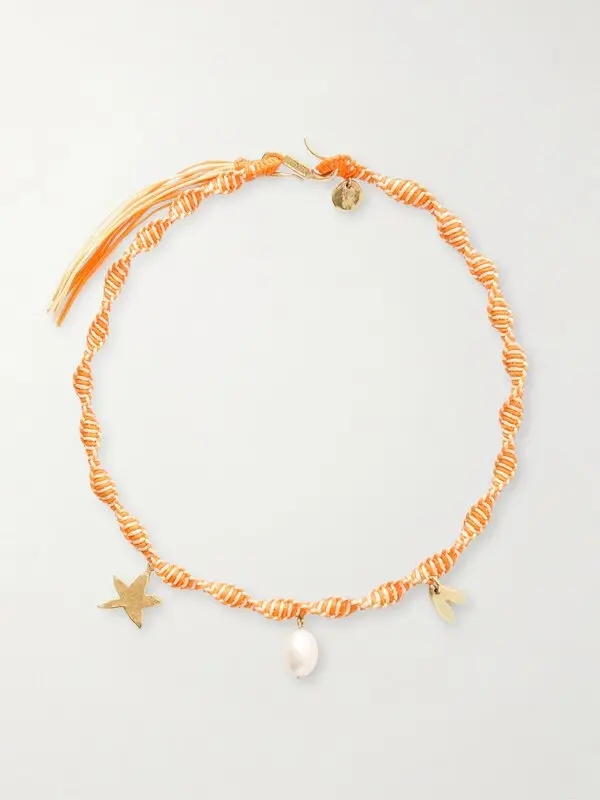 ALEMAIS Calypso Macrame Necklace With Pearl And Nautical Charms - Multi