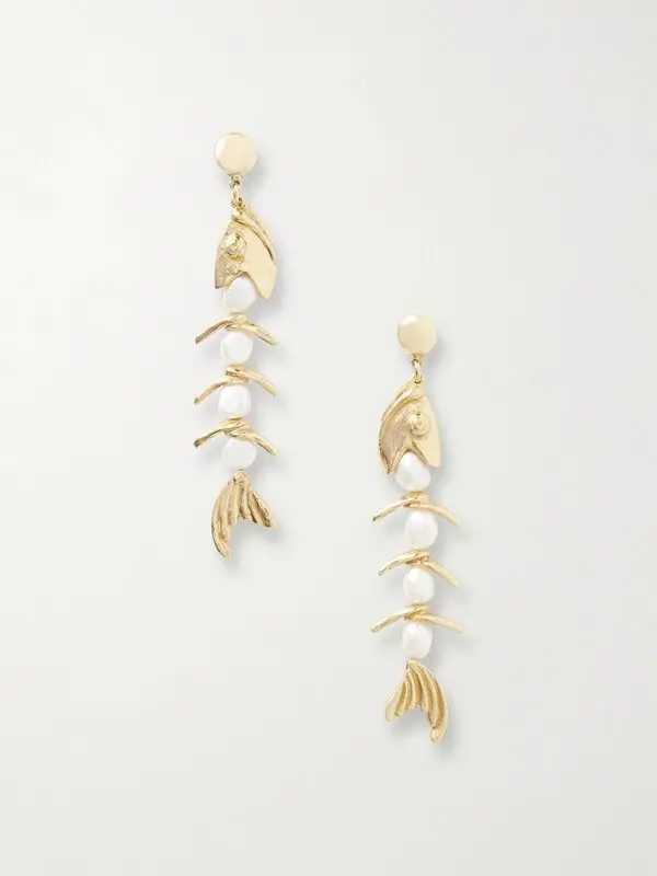 ALEMAIS Calypso Gold-tone And Pearl Drop Earrings - Multi