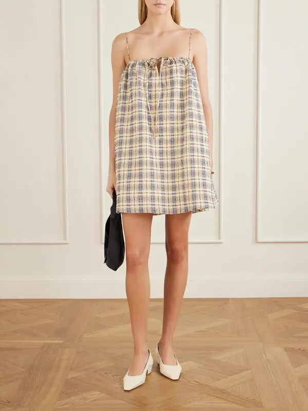 Bernadette Checked Seersucker Mini Dress