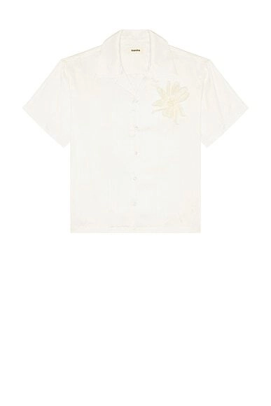 SANEA Sakorn Orchid Brooch Silk Shirt