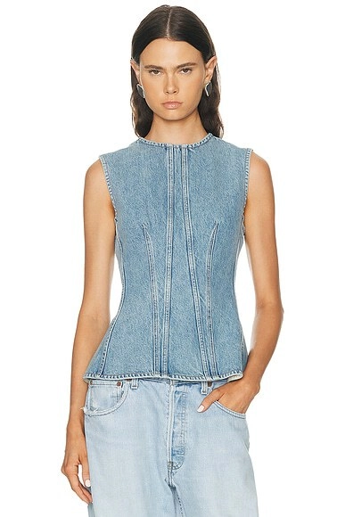 AGOLDE Corbin Shell Top In Denim - Danton