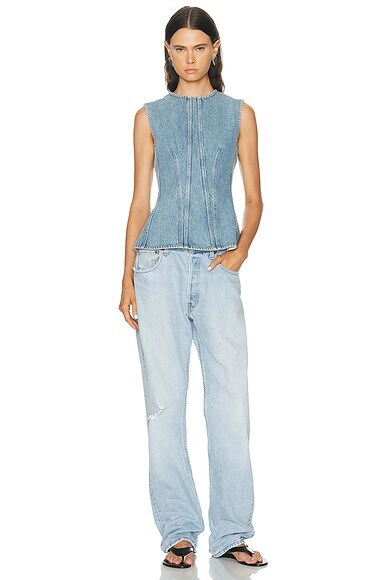 AGOLDE Corbin Shell Top In Denim - Danton