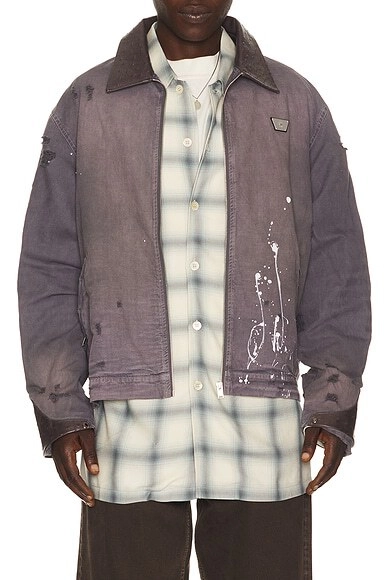 MISBHV 1997 Paint Splatter Canvas Work Jacket - Graphite