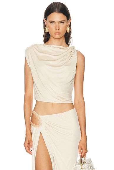MAY MASHIAH Rylee Silk Top - Champagne