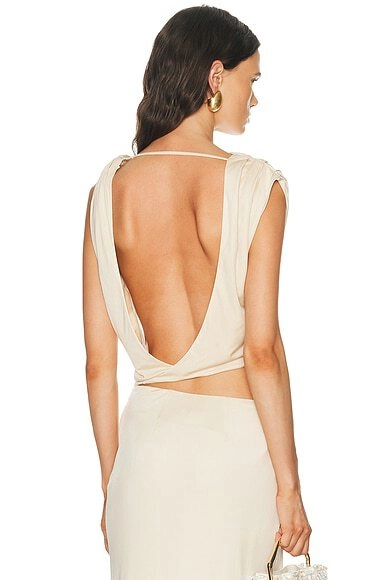 MAY MASHIAH Rylee Silk Top - Champagne
