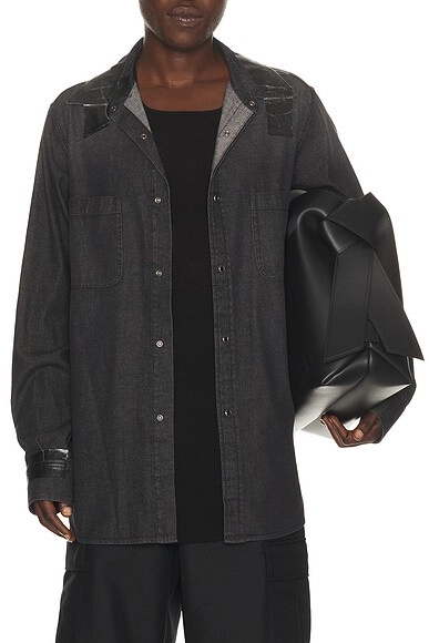 MAISON MARGIELA Long-sleeved Shirt - Medium Black
