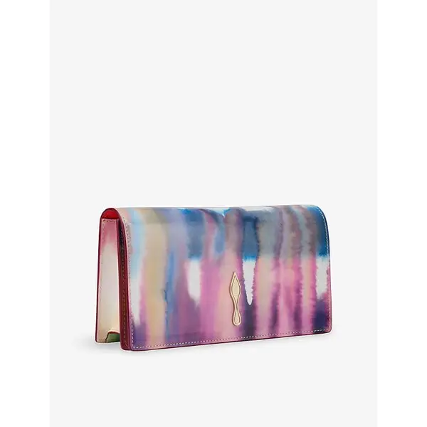 CHRISTIAN LOUBOUTIN Tie-dye Leather Clutch With Chain Strap
