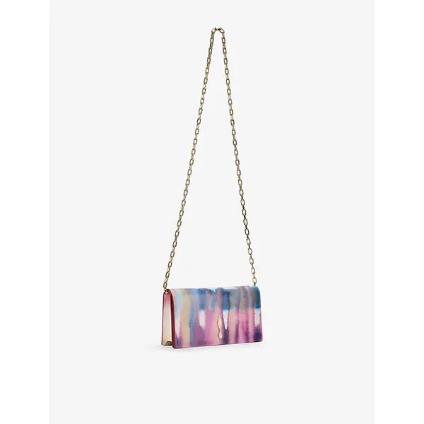 CHRISTIAN LOUBOUTIN Tie-dye Leather Clutch With Chain Strap