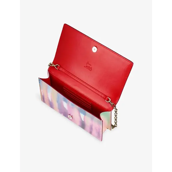 CHRISTIAN LOUBOUTIN Tie-dye Leather Clutch With Chain Strap