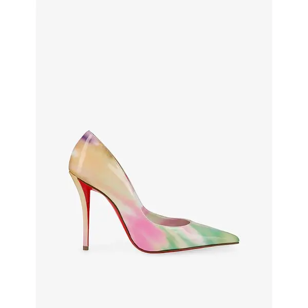 CHRISTIAN LOUBOUTIN Miss Z Patent Leather Pointed Toe Stiletto Pumps - Multi/lin Multi