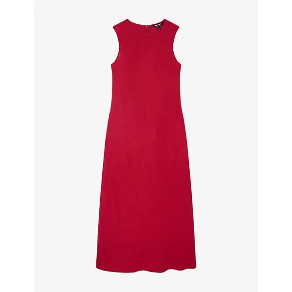 Whistles Sleeveless Linen Midi Dress - Red