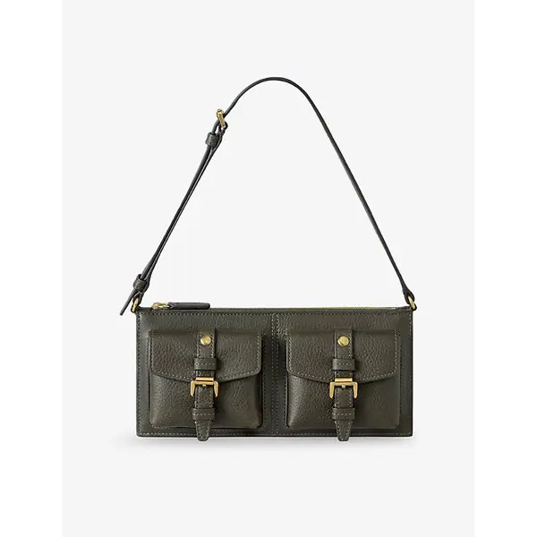Mulberry Roxanne Mini Leather Shoulder Bag With Buckled Flap Pockets - Juniper Green