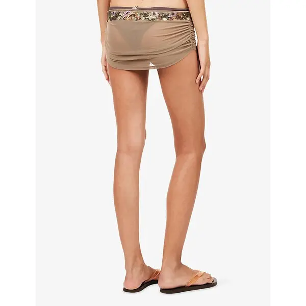 JADED LONDON Dalya Sequin-trim Bikini Bottoms