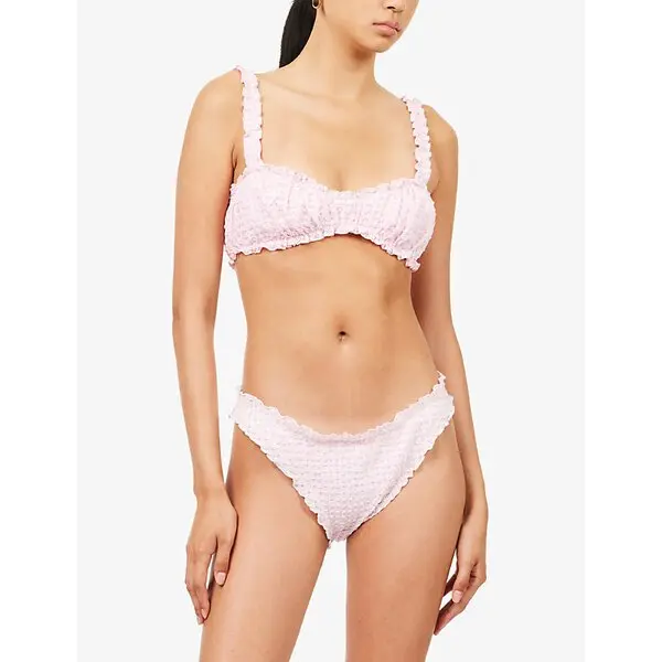 Simkhai Evander Ruched Bikini Top - Daisy Multi