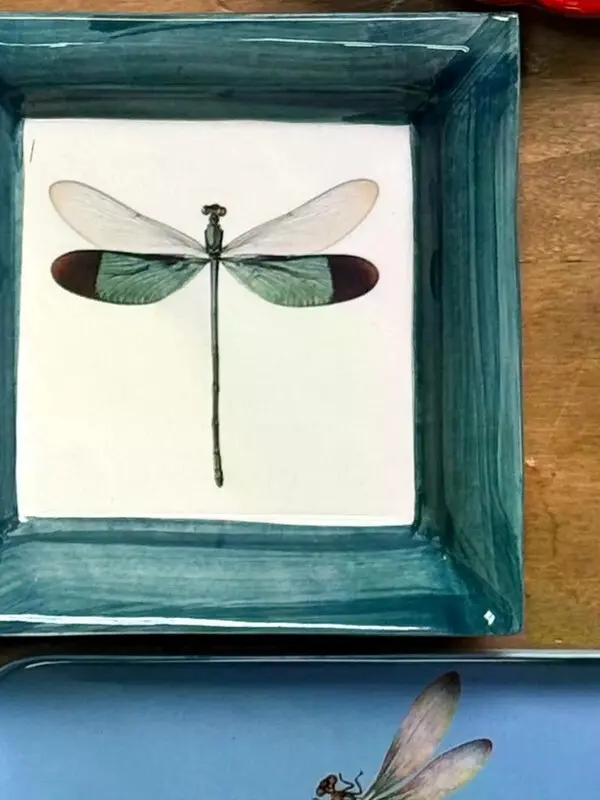 LES-OTTOMANS Dragonfly Handpainted Dish
