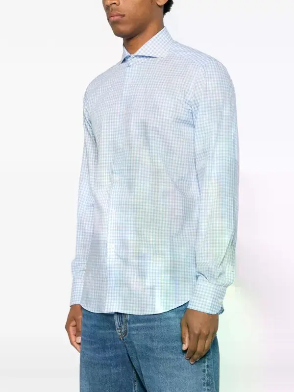 VELA SHOP Gingham-check Long-sleeve Shirt
