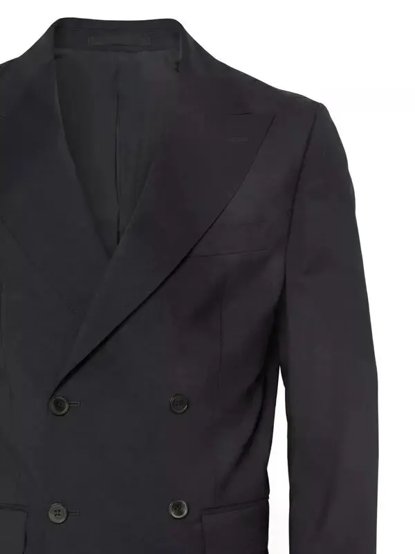 LOW BRAND Double-breasted Peak-lapel Blazer - Black