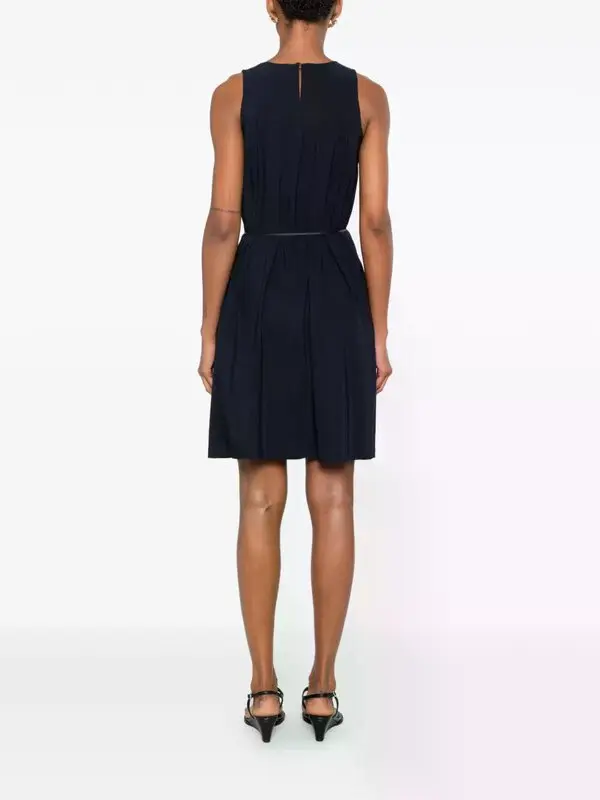 RRD Sleeveless Round Neck Belted Dress - Blue