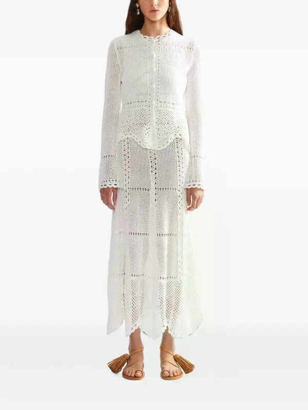 Erdem Crochet-knit Peplum Cardigan
