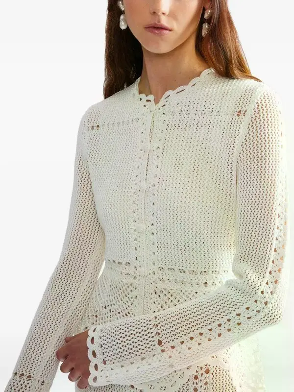 Erdem Crochet-knit Peplum Cardigan