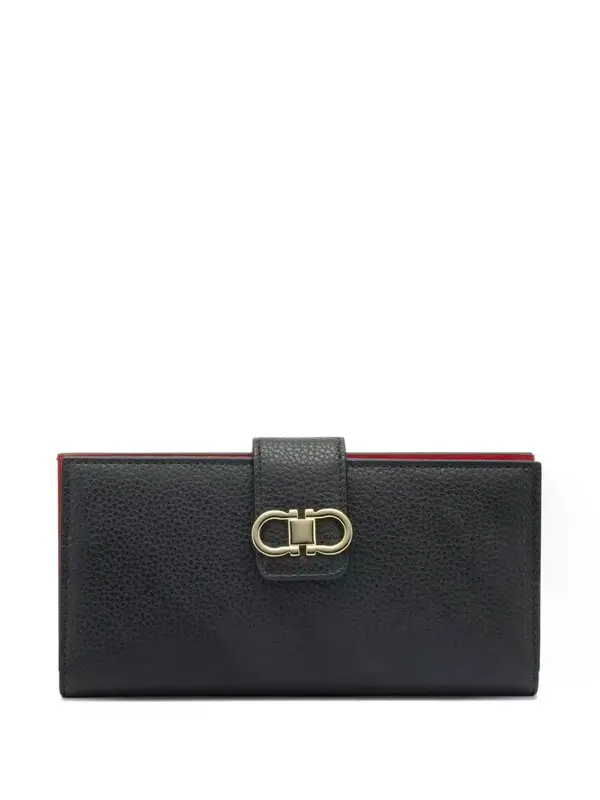 FERRAGAMO Pebbled-leather Wallet - Black